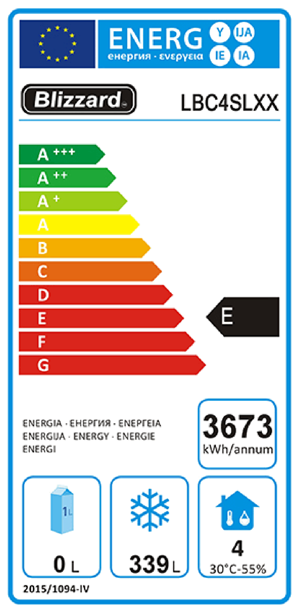 Blizzard LBC4SL 4 Door Slimline 600mm Depth Freezer Counter